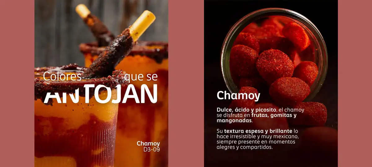 Colores que se antojan: Xoconostle, Arándano, Chamoy, Sábila, Chía