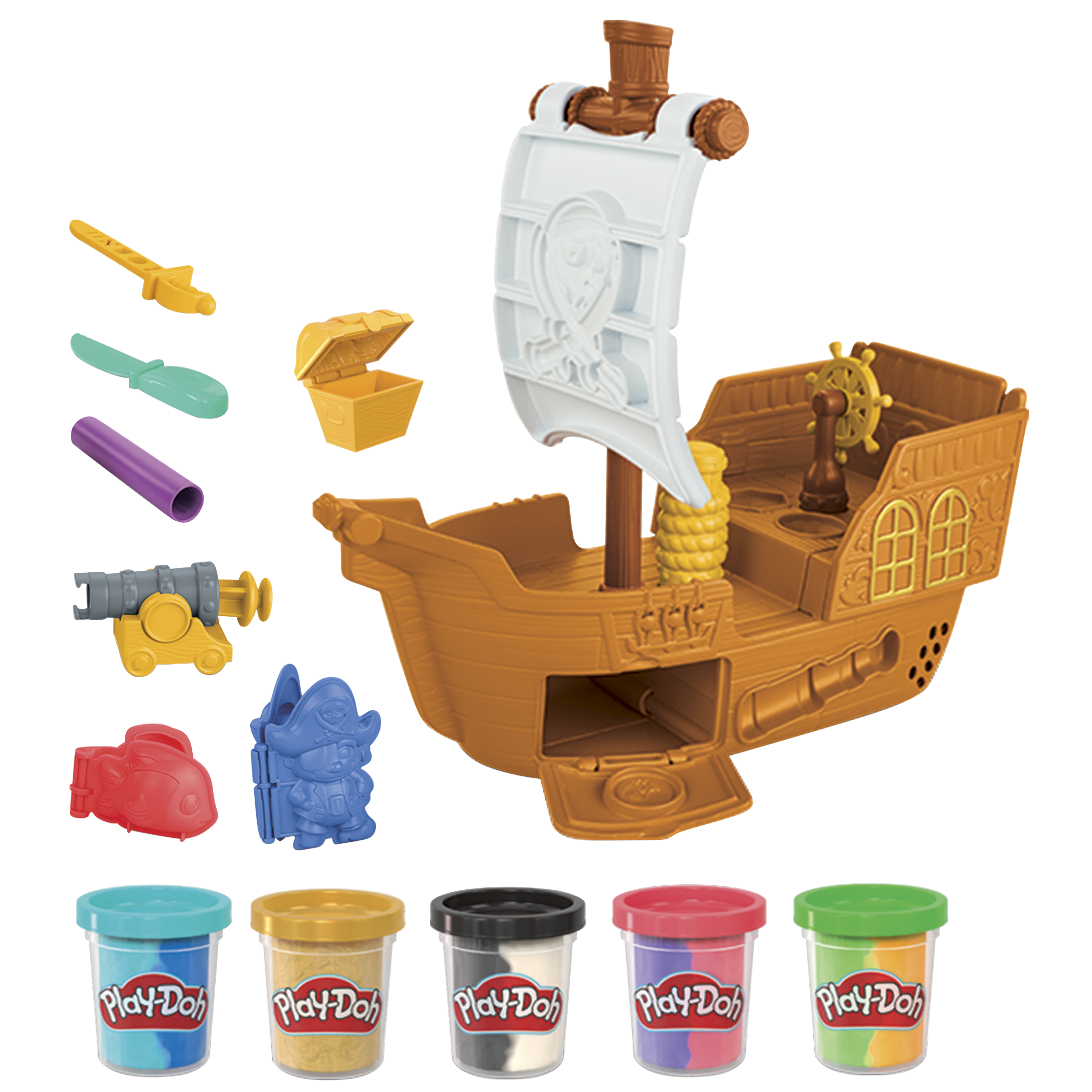 Play-Doh Pirate Adventure Ship Playset, Pirate Toys for Kids Official ...