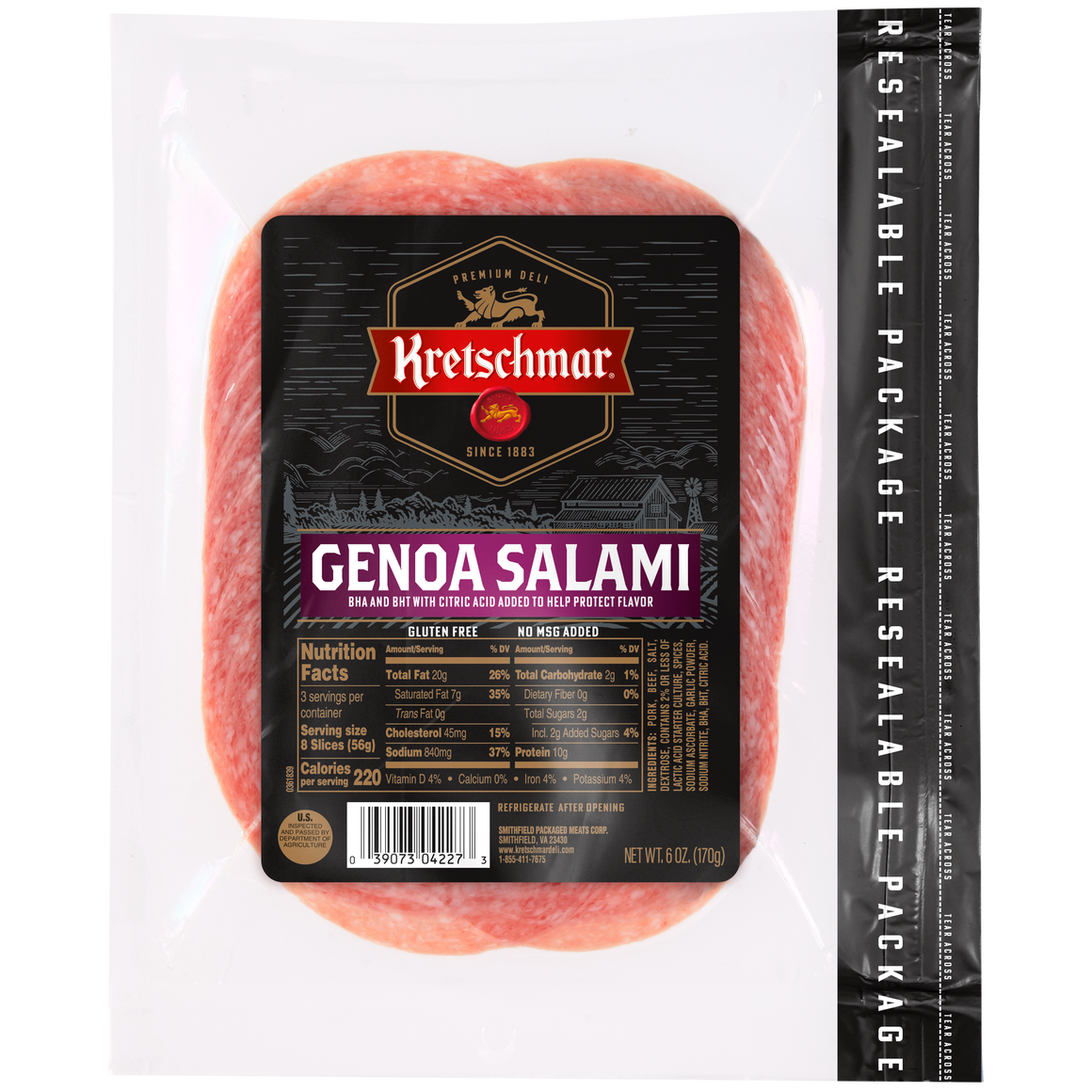 Sliced Genoa Salami | Kretschmar