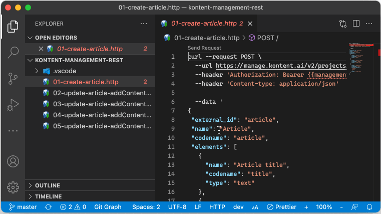 Using the REST Client in Visual Studio Code
