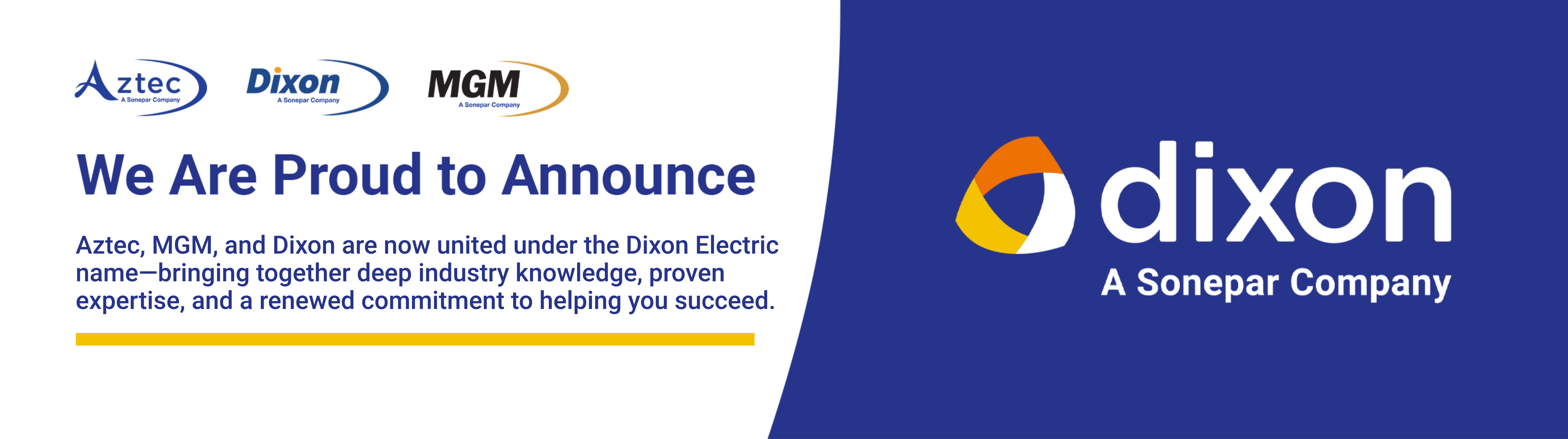 Dixon Electric Brand Announcement | Aztec, MGM and Dixon Unite – Nov 2025