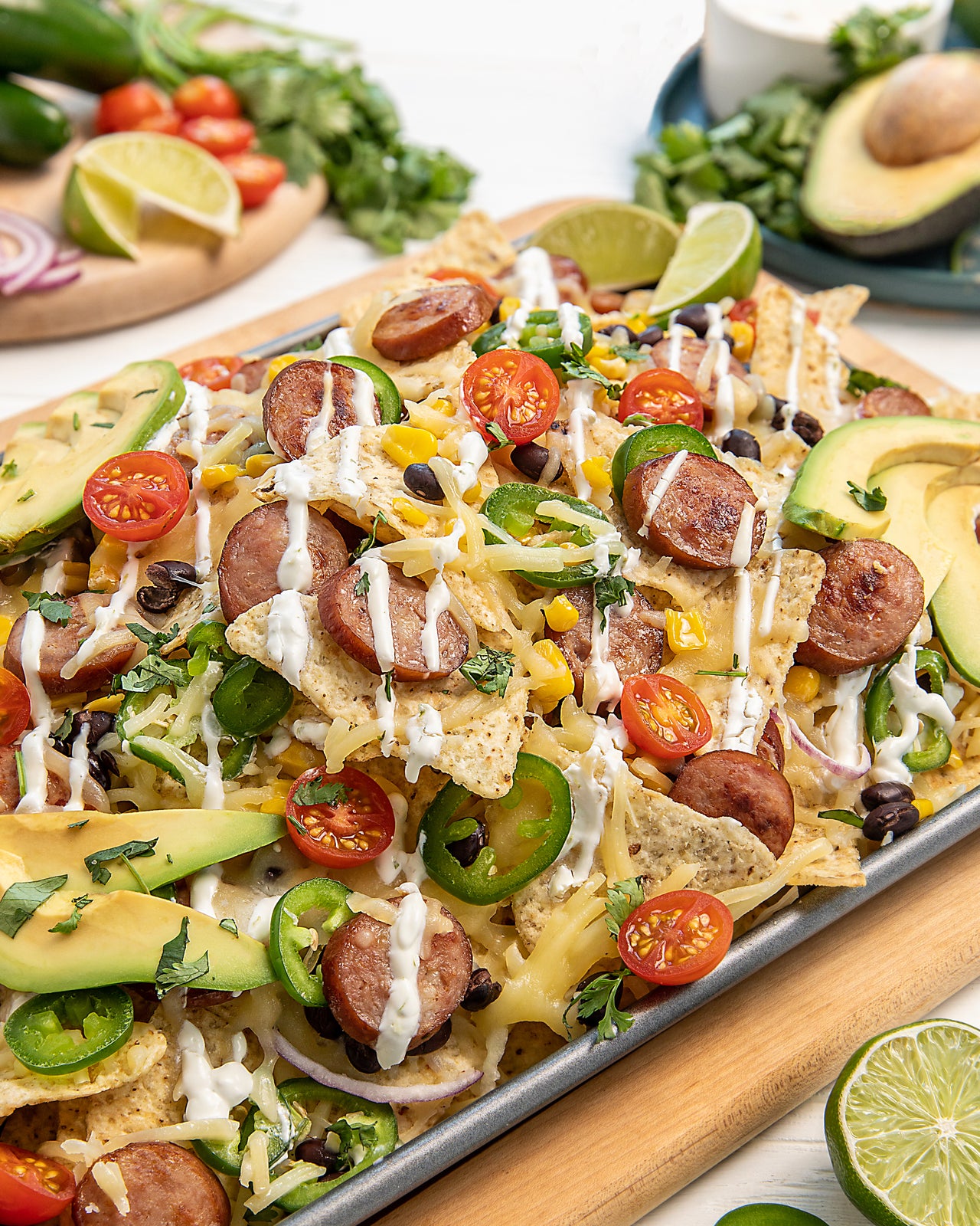 Smoked Sausage Garden Nachos | Eckrich