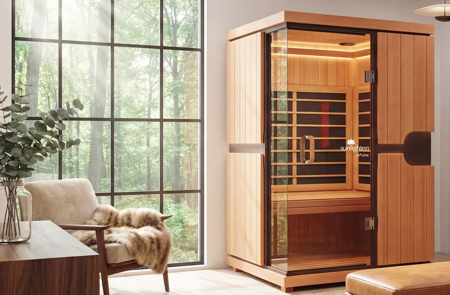 mPulse Smart Sauna Believe | 2 Person Red/Near, Mid and Far Infrared ...