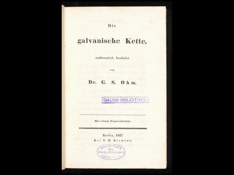 News – Scientist of the Day – Georg Ohm - Linda Hall Library