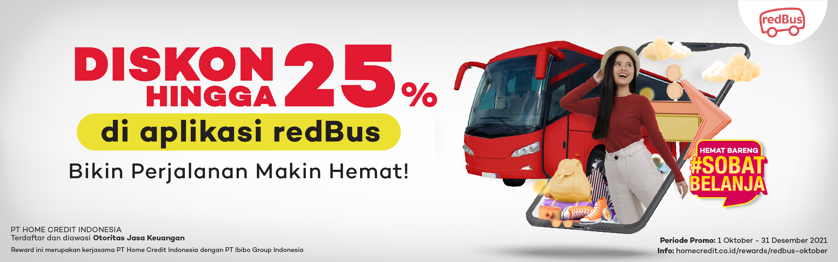 Beli Tiket Diskon hingga 25% di redBus - Home Credit
