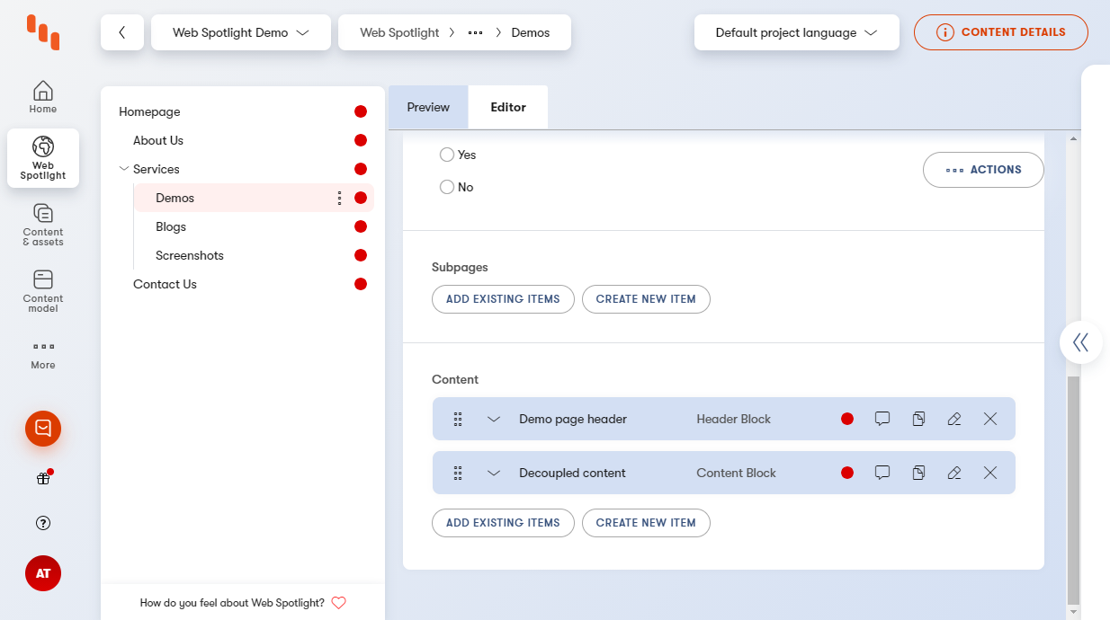Configuring Web Spotlight in Kontent for any scenario — Luminary