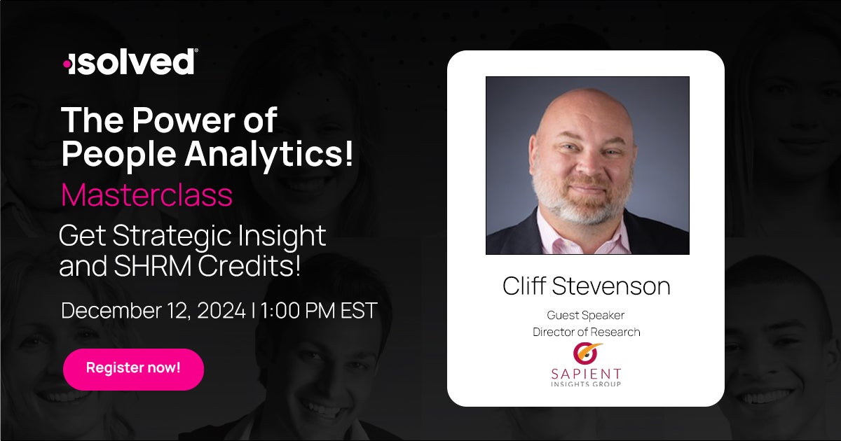 People Analytics Masterclass - Dec 12, 2024 | isolved HCM Events