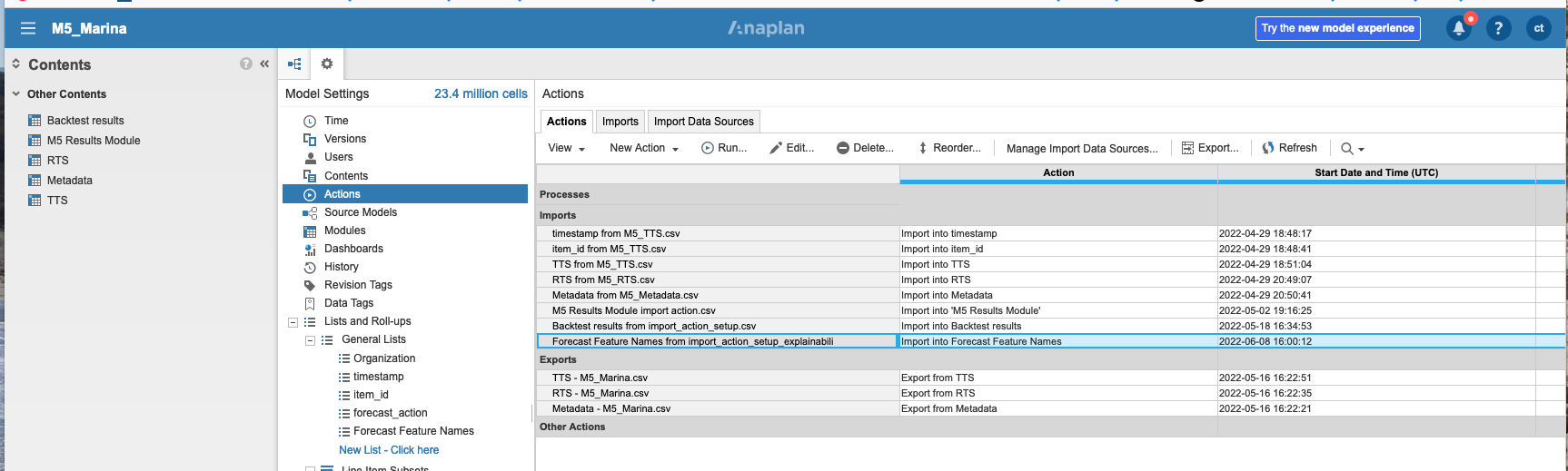Create an item-level explainability feature names list and import action *|* Anapedia
