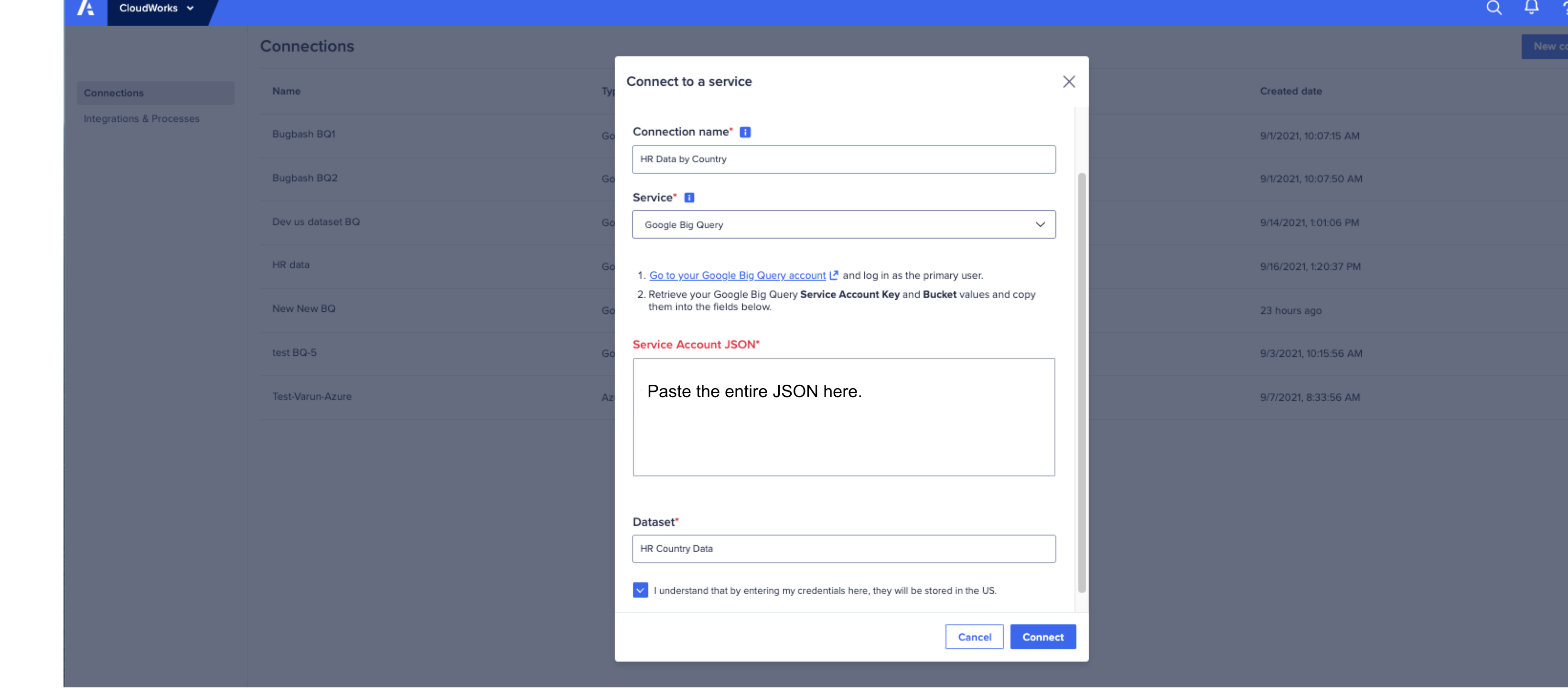 Connect to Google Big Query - Anaplan Technical Documentation