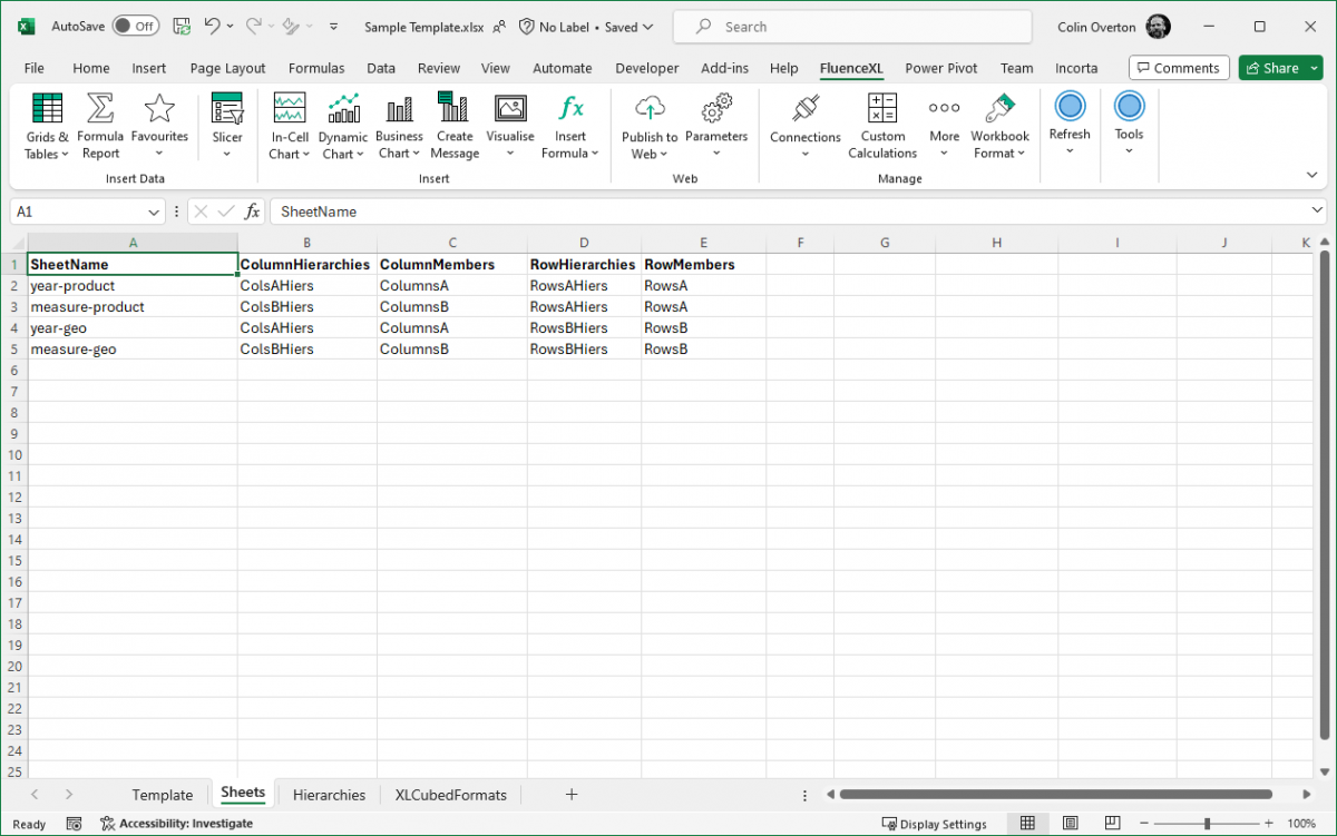 Multisheet templates in Anaplan XL Reporting | Anapedia