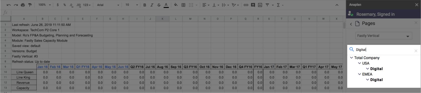 Change page selection - Anaplan Technical Documentation