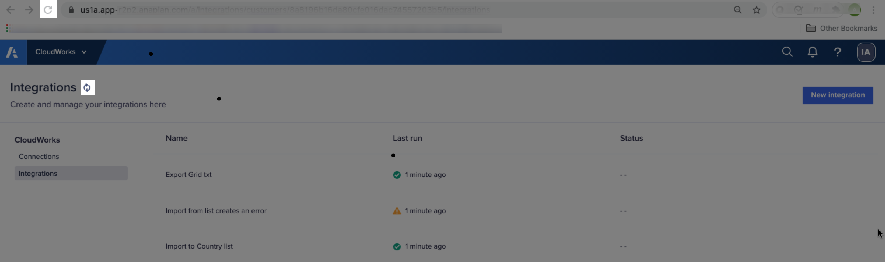 Common CloudWorks errors and solutions - Anaplan Technical Documentation