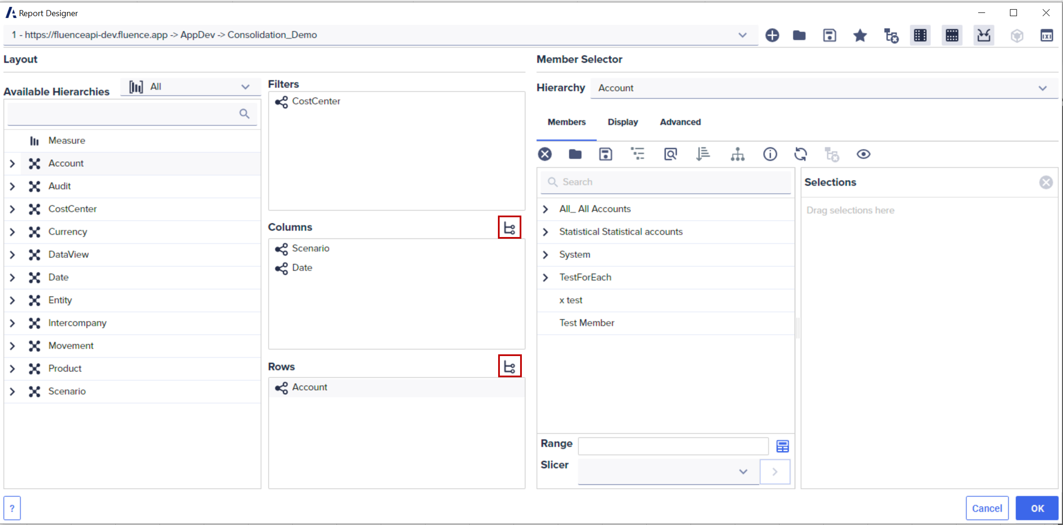 Axis set editor (tuples) | Anapedia