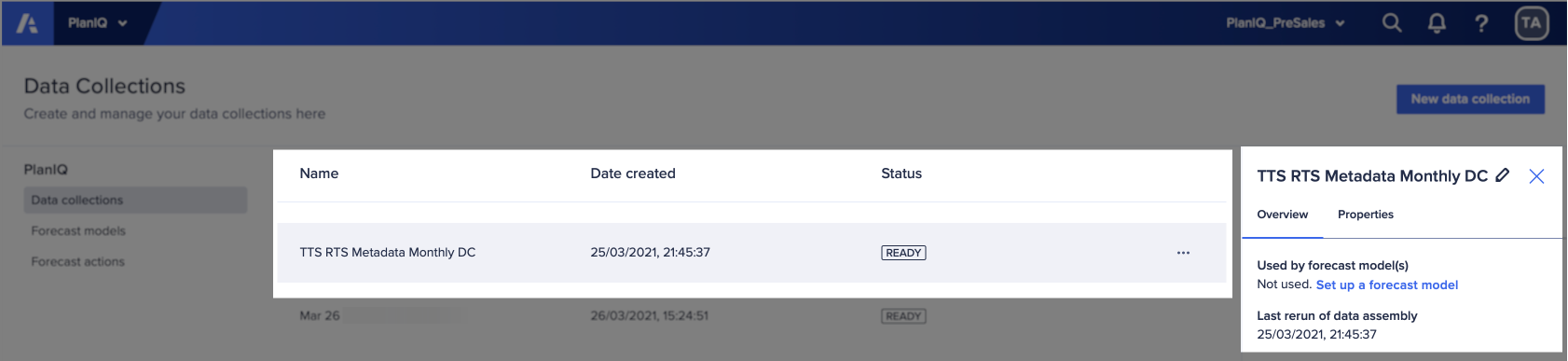 Set up your data collection - Anaplan Technical Documentation