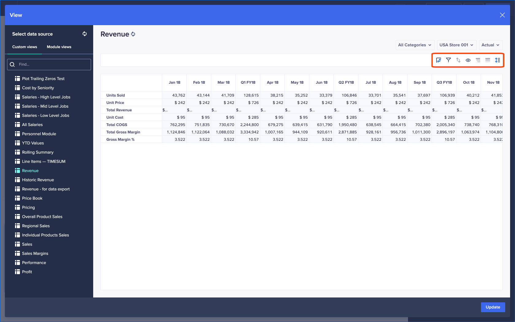 Design a custom view - Anaplan Technical Documentation