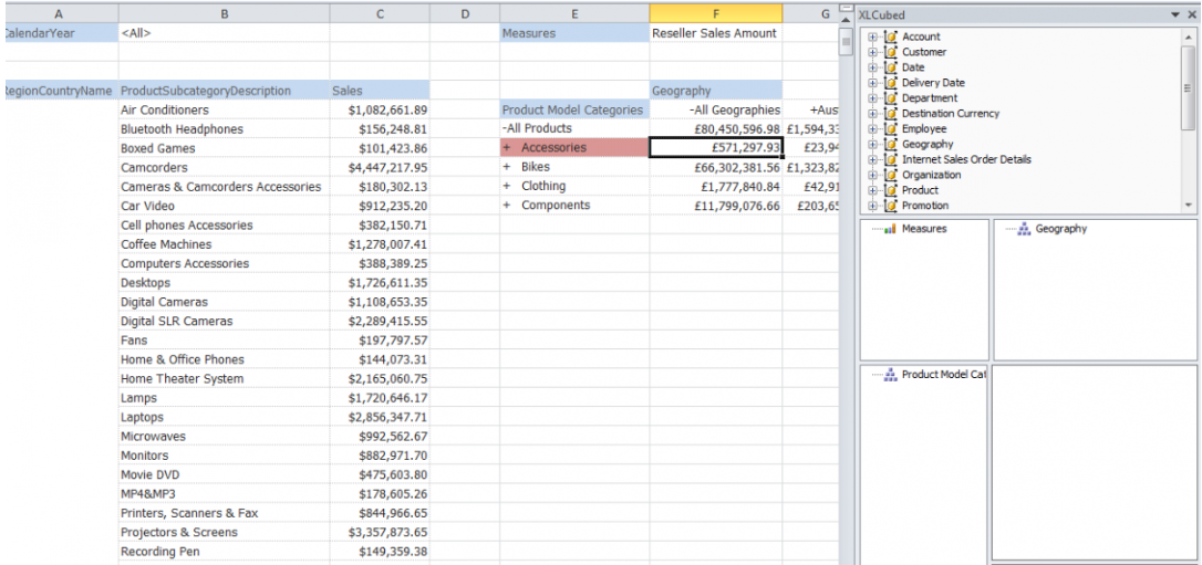 Anaplan XL Reporting task pane | Anapedia