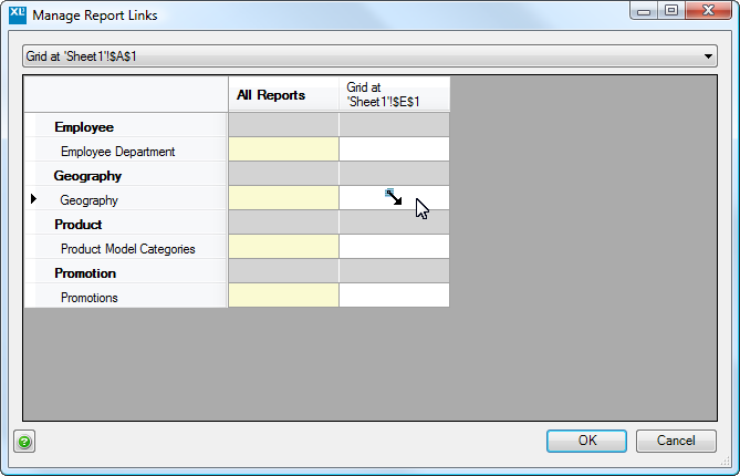 Link grids in Anaplan XL Reporting | Anapedia