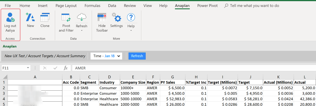 Sign out - Anaplan Technical Documentation