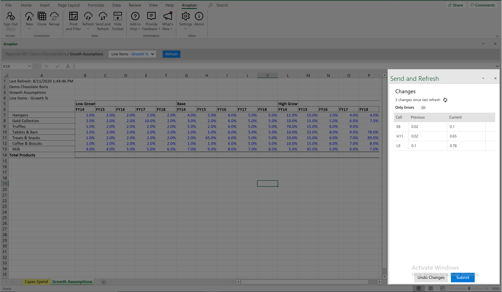Save Excel data changes to Anaplan | Anapedia