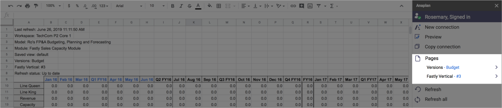 Change page selection - Anaplan Technical Documentation