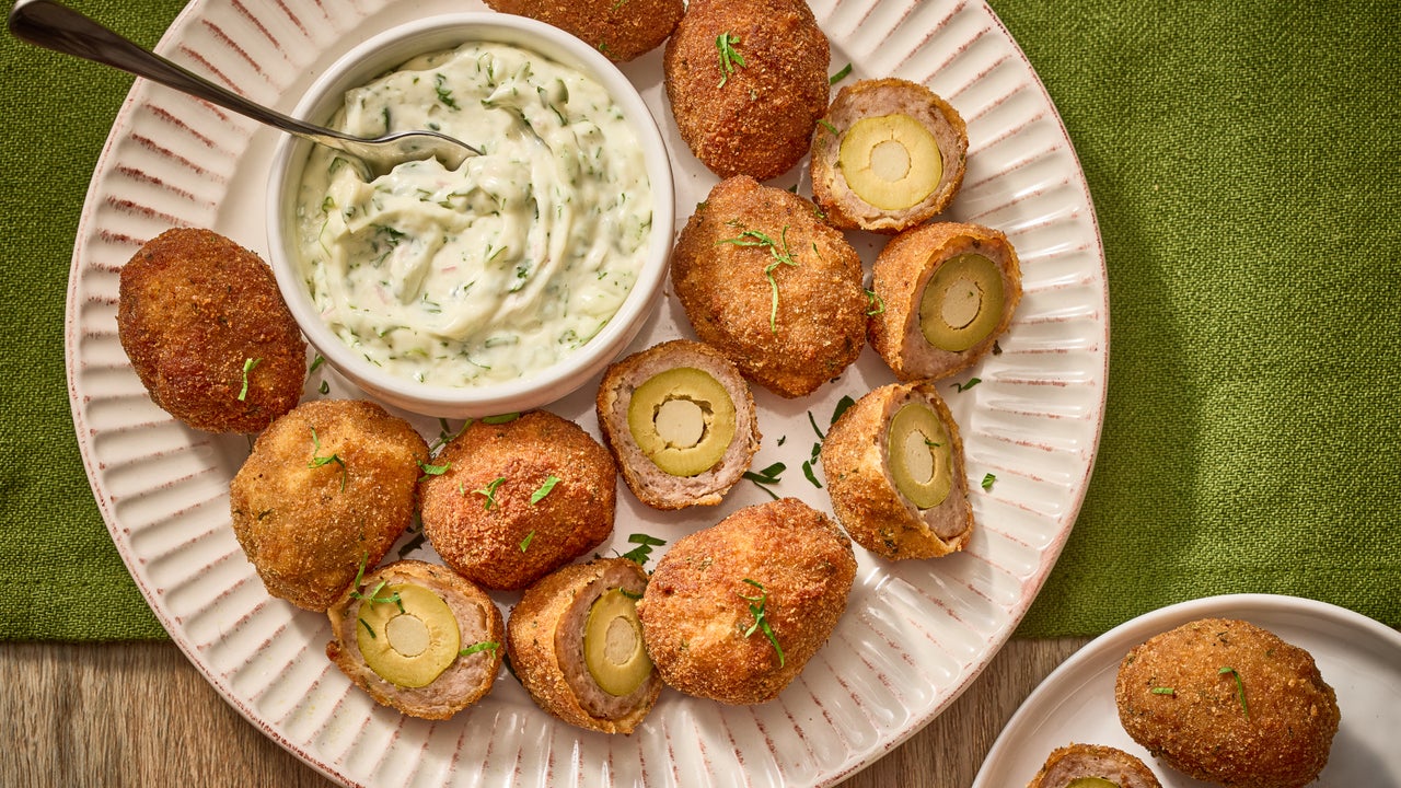 Crispy Abruzzese Scotch Meatballs with Gorgonzola-Stuffed Olives | Carando