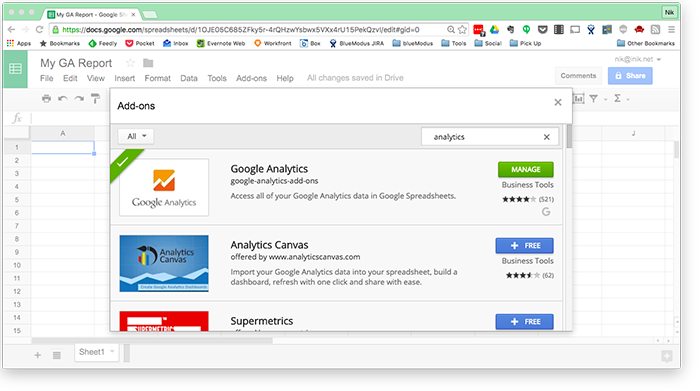 How to Create GA Spreadsheet Reports