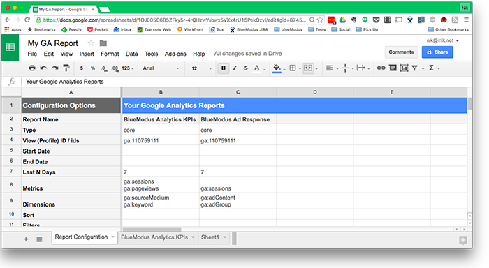 How to Create GA Spreadsheet Reports