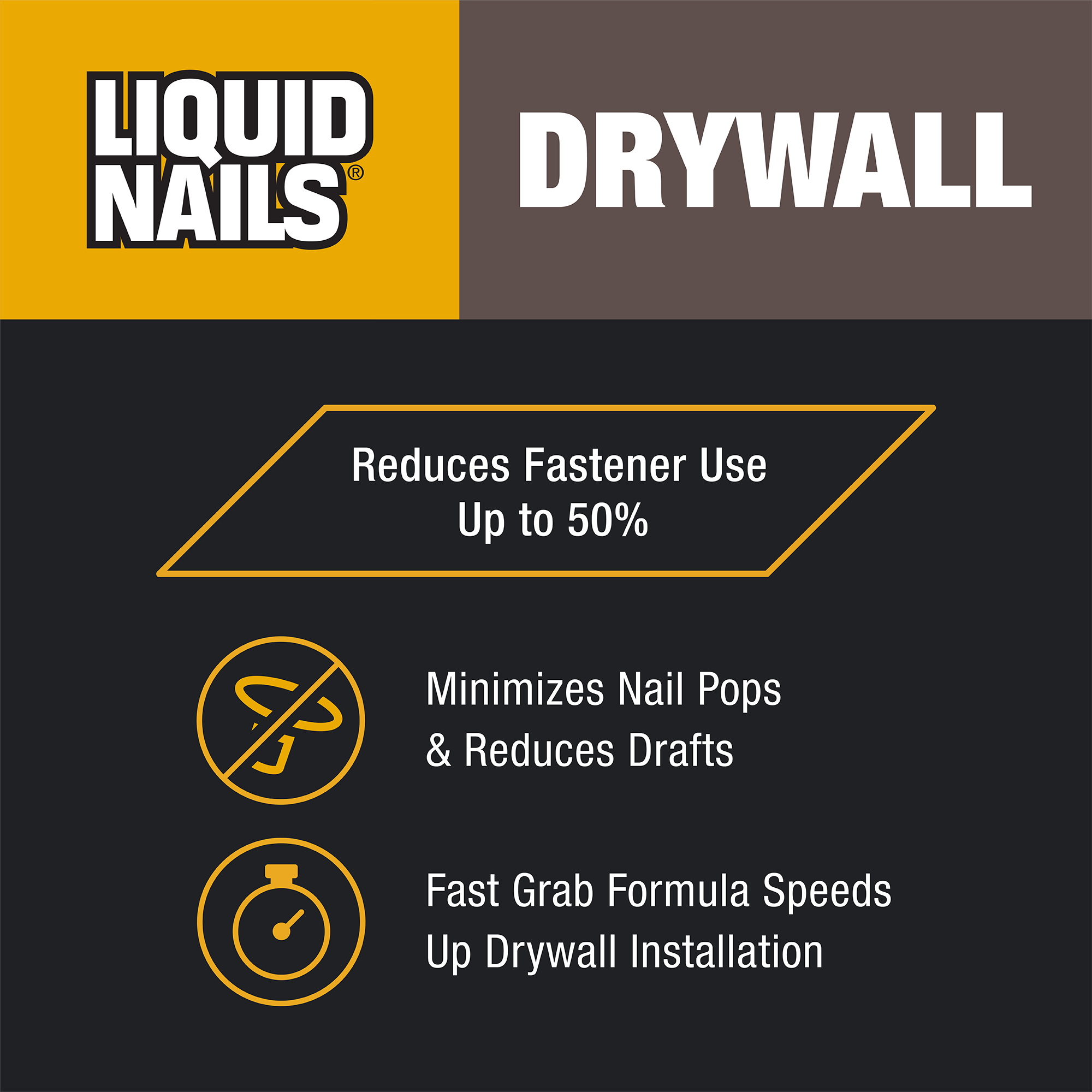 LIQUID NAILS Drywall Interior Construction Adhesive - Latex Based