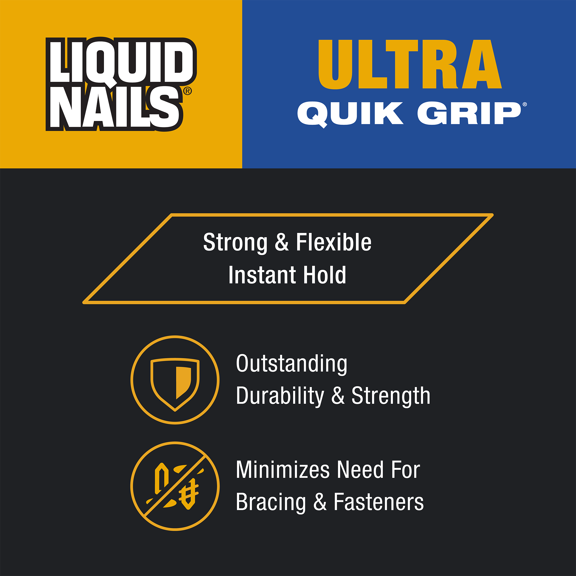LIQUID NAILS ULTRA QUIK GRIP Interior & Exterior Construction Adhesive