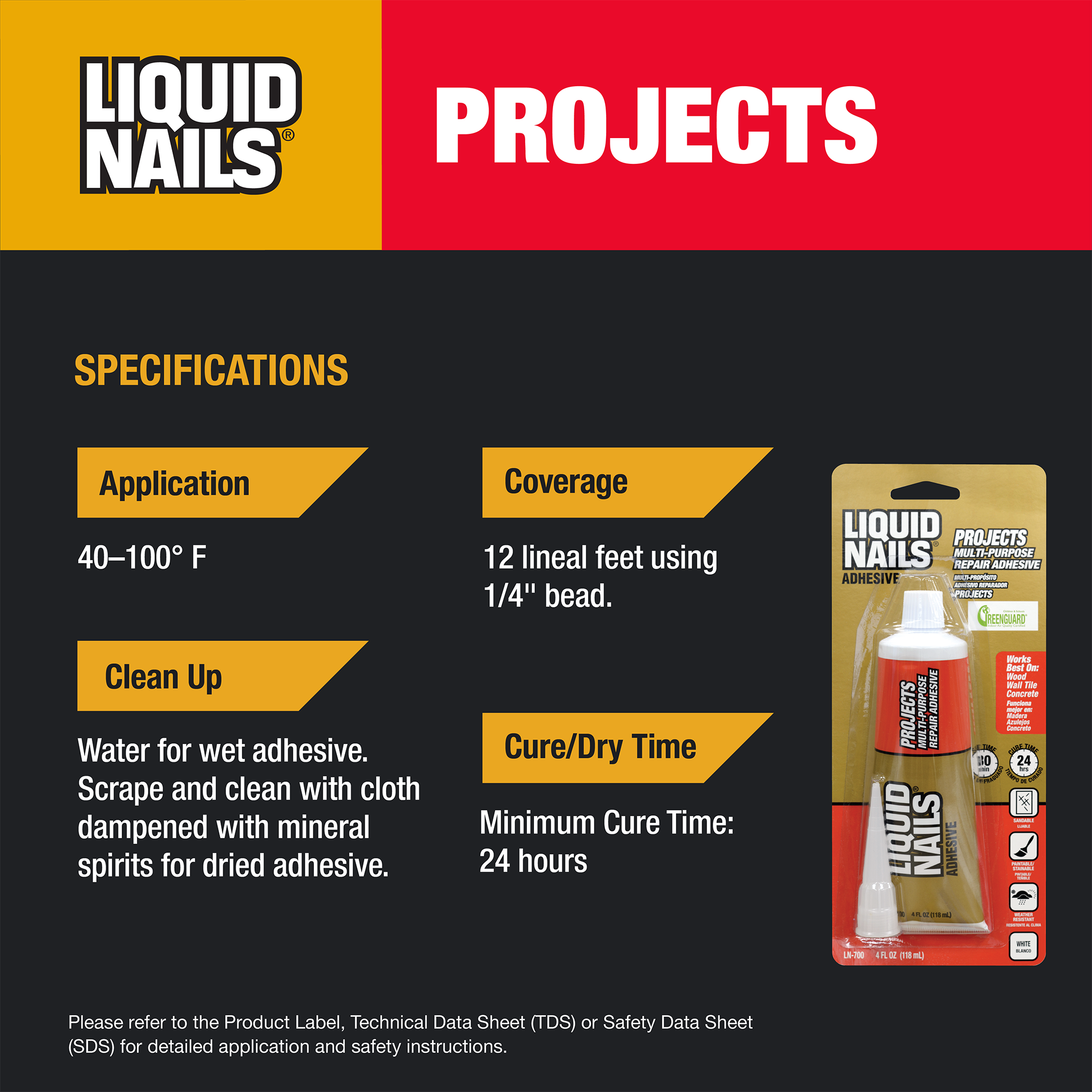 LIQUID NAILS Projects Interior & Exterior Multi-Purpose Repair Adhesive