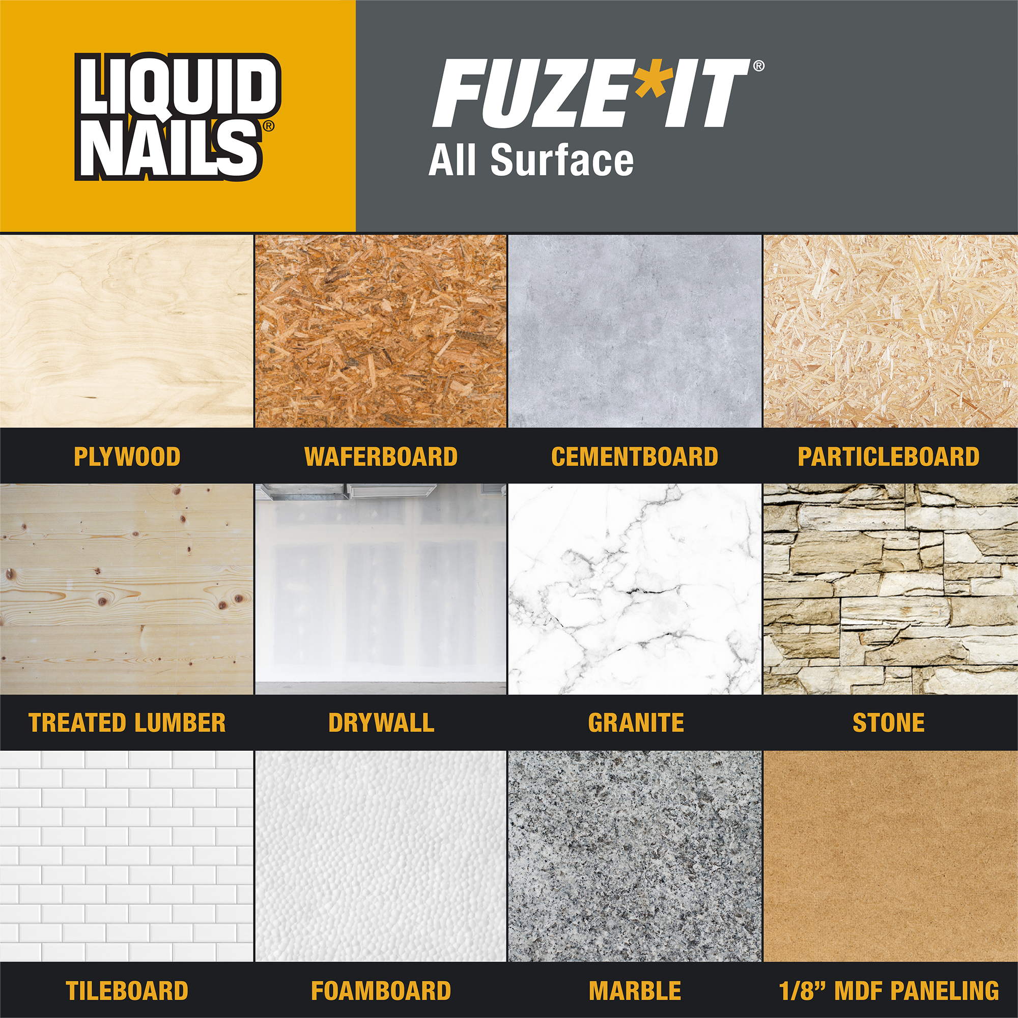 LIQUID NAILS FUZE*IT All Surface Interior & Exterior Adhesive