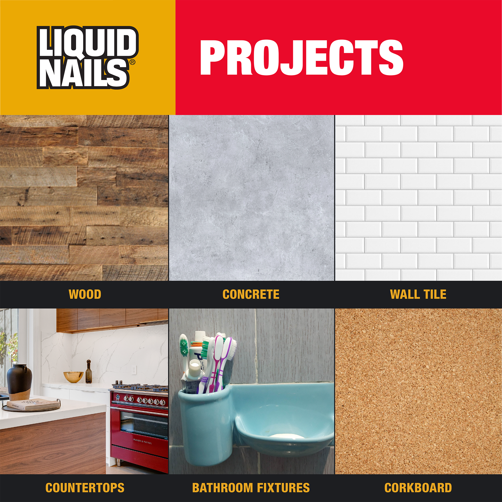 LIQUID NAILS Projects Interior & Exterior Multi-Purpose Repair Adhesive