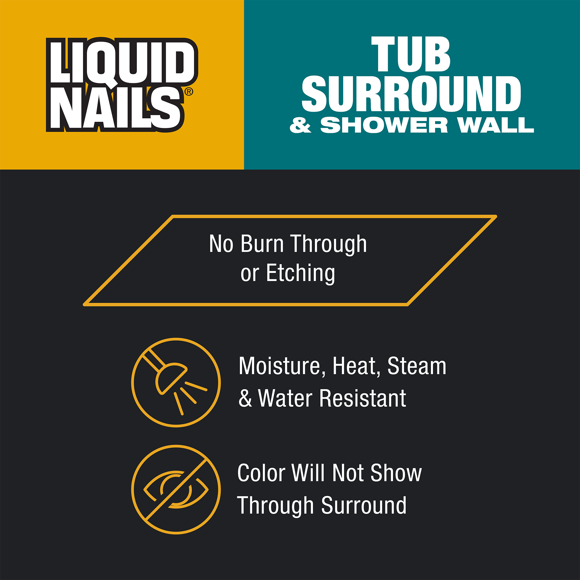 LIQUID NAILS Tub Surround & Shower Wall Interior Construction Adhesive ...