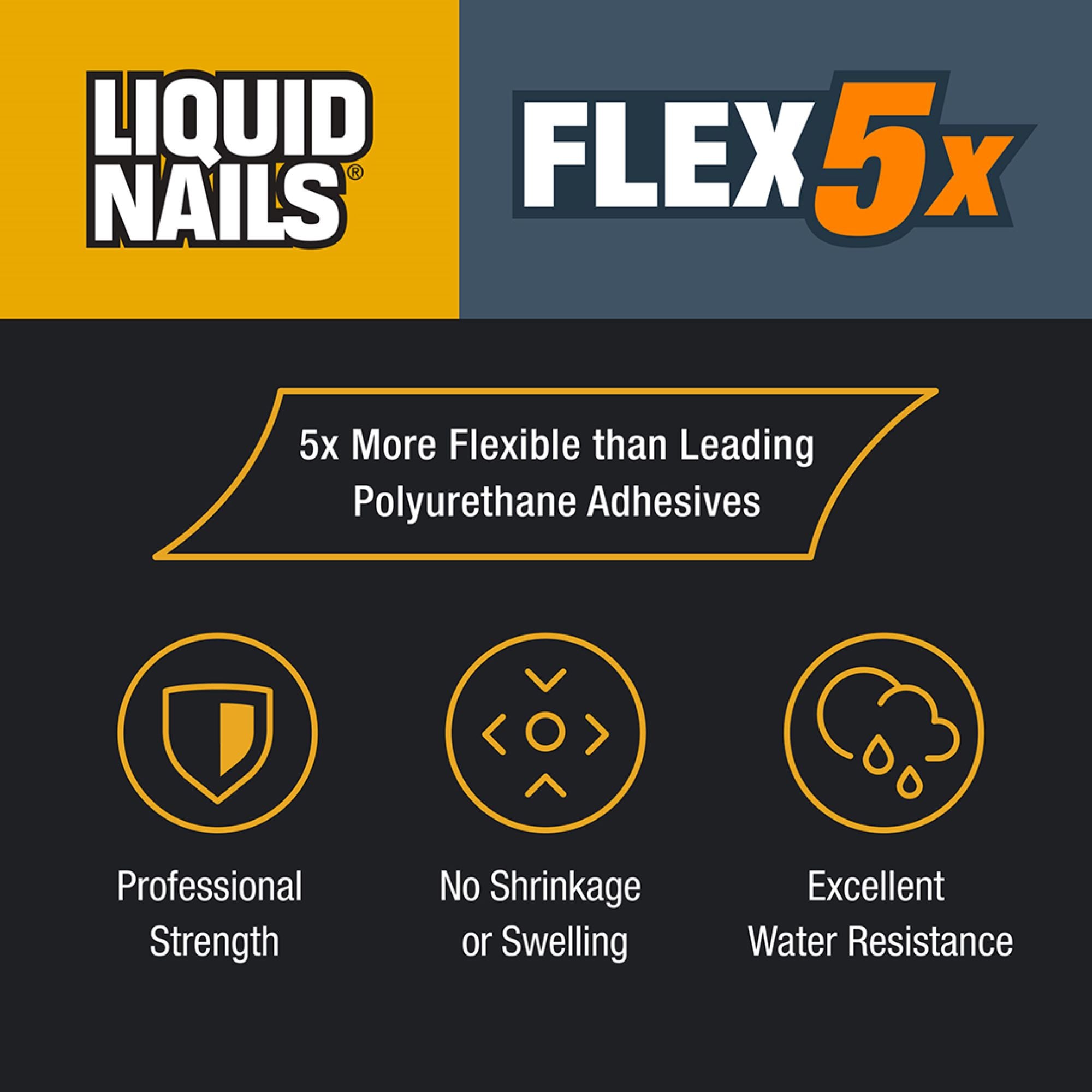 LIQUID NAILS Flex 5x Interior & Exterior Construction Adhesive