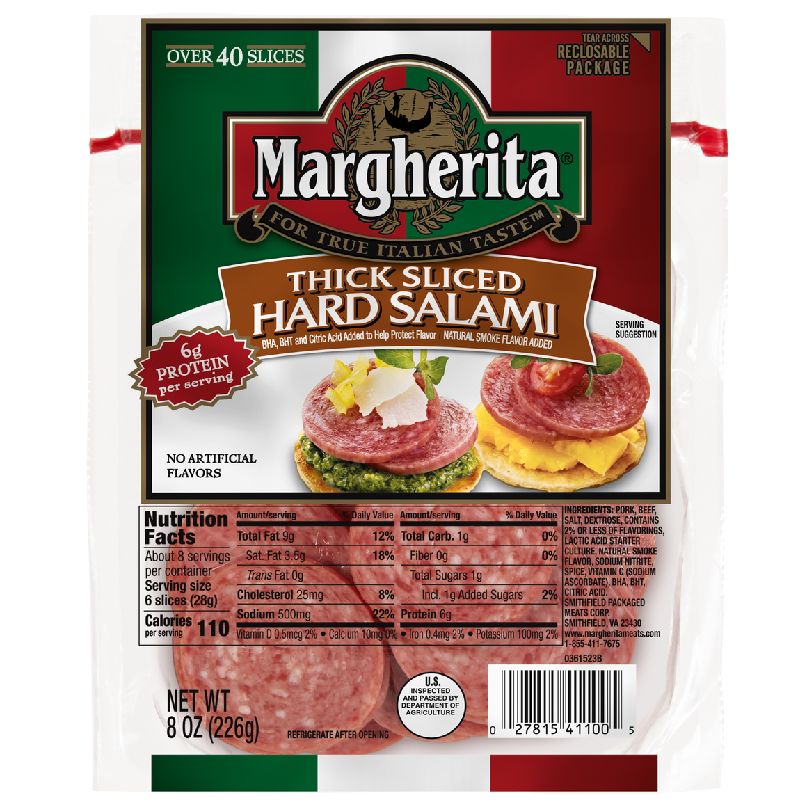Hard Salami Snack Size 8 Oz. | Margherita Meats