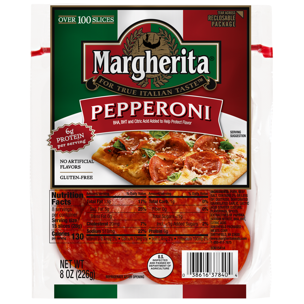 Thick Sliced Pepperoni 8oz. | Margherita Meats